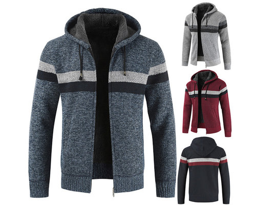 ISO Turtleneck Zipper Cardigan Hooded Cozy Knit Sweater
