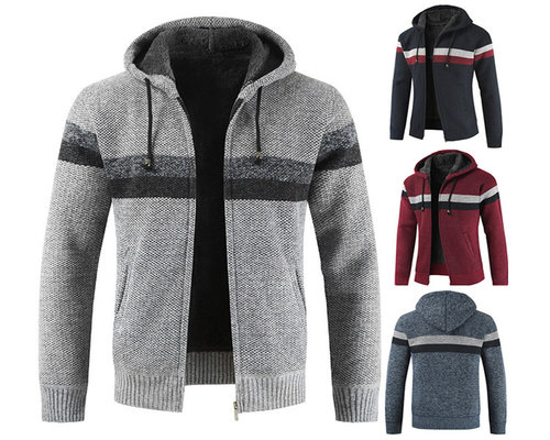 ISO Turtleneck Zipper Cardigan Hooded Cozy Knit Sweater