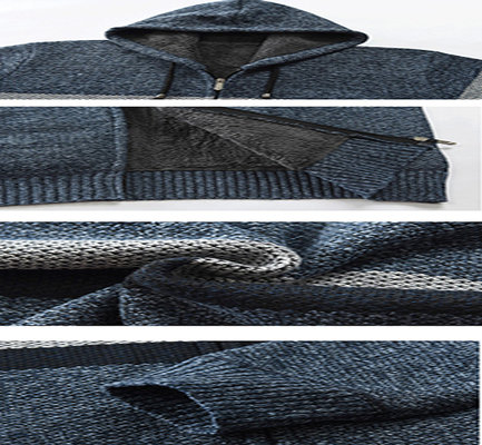 ISO Turtleneck Zipper Cardigan Hooded Cozy Knit Sweater