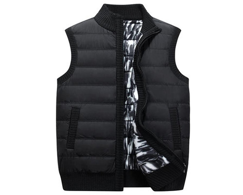OEM Mandarin Collar Knitted Sleeveless Cardigan Vest