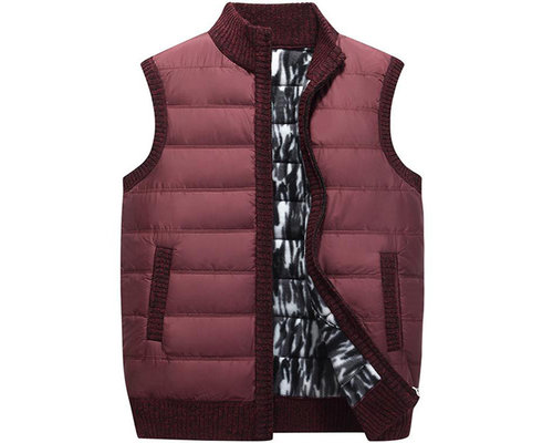 OEM Mandarin Collar Knitted Sleeveless Cardigan Vest