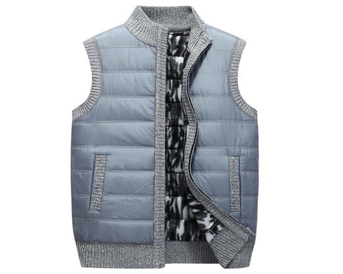OEM Mandarin Collar Knitted Sleeveless Cardigan Vest
