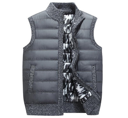 OEM Mandarin Collar Knitted Sleeveless Cardigan Vest