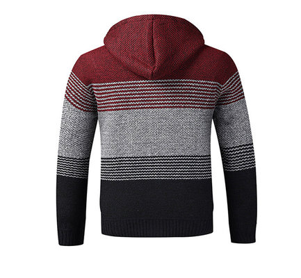M L Youth Plush Loose Hooded Cardigan Knitted Sweater