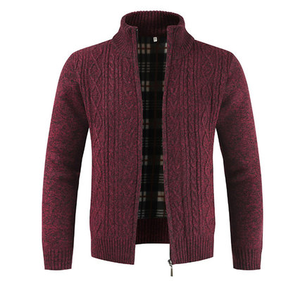 OEM Thick Cardigan Zipper Collar Cozy Knit Sweater