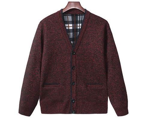 Knitted Mens V Neck Shawl Collar Cardigan Jumper