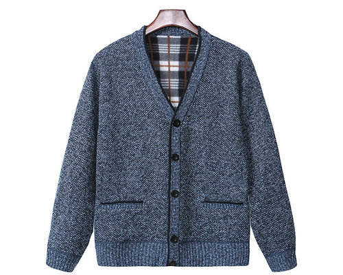 Knitted Mens V Neck Shawl Collar Cardigan Jumper
