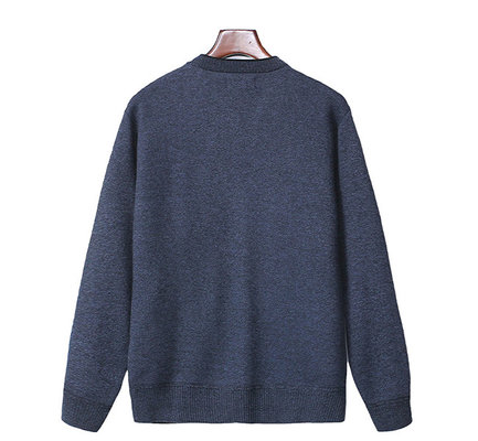 Plain V Neck Cardigan Argyle Pattern Embroidery Sweater