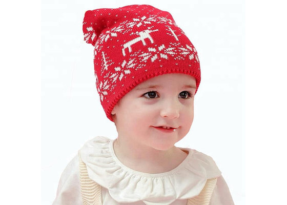 Os acessórios mornos do inverno da cor vermelha bonitos fazem crochê o peso do chapéu 0.08KG do Beanie