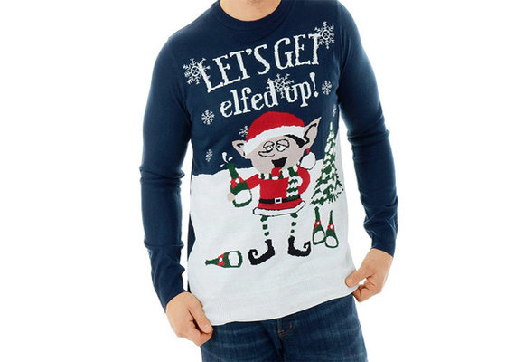 Trui van de het Elfsweater van bemannings de Hals Gebreide Lelijke Kerstmis Sweater Gedronken voor de Winter