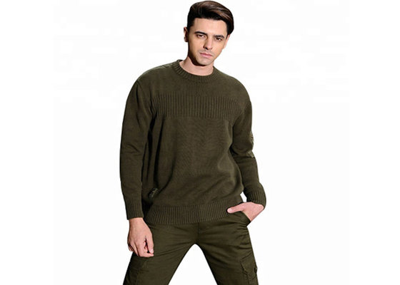 Leger Groene Op zwaar werk berekende Militaire Eenvormige Sweater om Halsgepaste kleur voor Mensen
