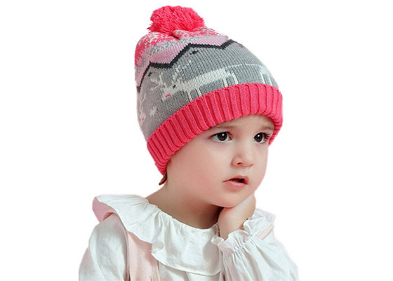 Calotte chaude de Noël de Knit d'accessoires d'hiver de bande dessinée de jacquard mignonne pour le bébé