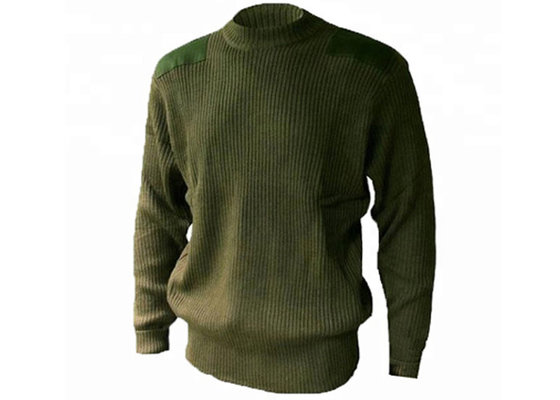 Sweater van de leger eindigt de Groene Militaire Wol om de Mooie Aaneenschakeling van het Halsontwerp op Zijnaad