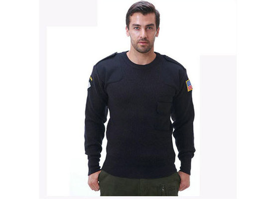 Tipo rotondo sensibilità comoda del collare del maglione verde militare cotone/dell'elastam