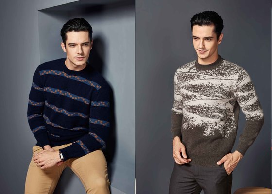 MTM-Jacquard aan Sweater van het het Breigoedkasjmier van Maatregelensweaters de Zuivere voor Mensen wordt gemaakt die