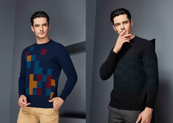 Van het de Halskasjmier van de Intarsiabemanning de de Kledingsdouane breide 100 Kasjmiersweater