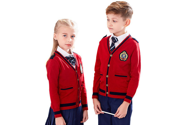 Eenvormige Sweaters van de maat12gg de Katoen Gebreide School voor Primaire Studenten