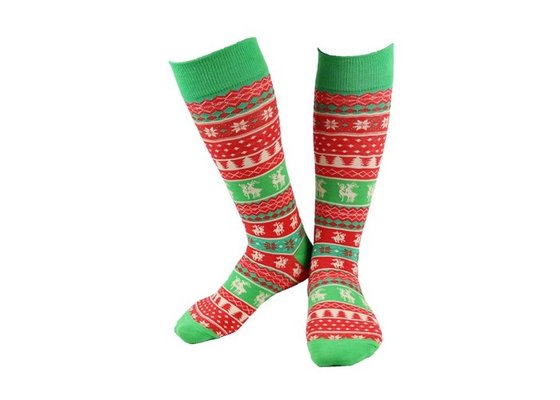 冬の屋内新年の綿のニットのクリスマスのストッキングの注文の足首の反スリップ