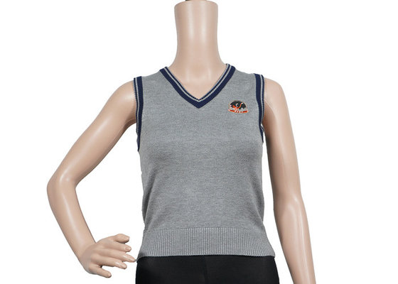 Douane van de Katoenen van de het Vestschool Mengsel Sleeveless Sweater het Meisjessweater voor Lage school