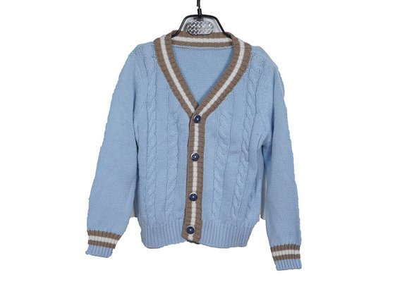 Habillement bleu de cardigan de chandail de Knit d'enfants de câble d'automne d'hiver d'enfants pour le garçon