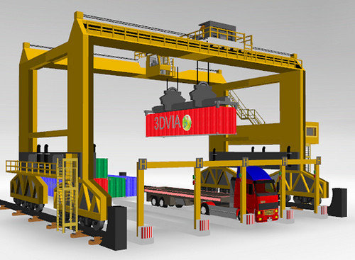 RTG type rubber tyre gantry crane 42 ton