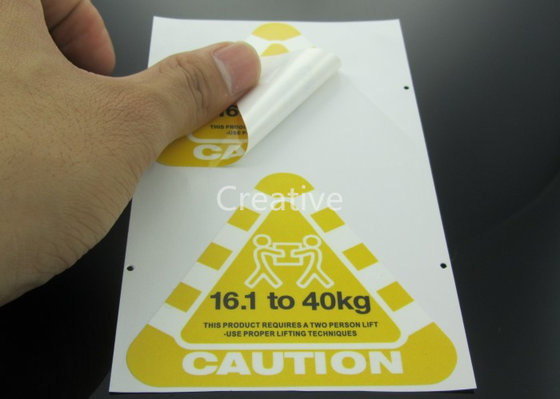 Full Colour Printed Customized Sticker Labels Triangle Shape