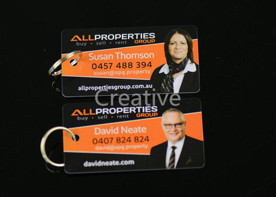 70mm X 37mm Printed Plastic Tags Fullcolor Printable Key Tags With 4mm Hole