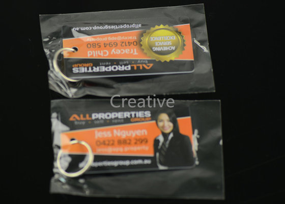 70mm X 37mm Printed Plastic Tags Fullcolor Printable Key Tags With 4mm Hole
