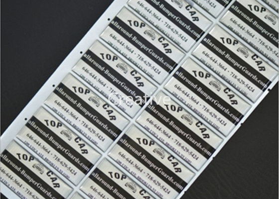 Brushed Silver Chrome Epoxy Dome Logo Doming Stickers Rectangle