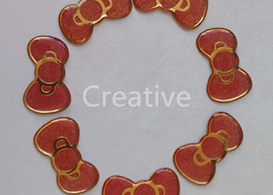 Bright Gold Glitter Resin Domed Labels Epoxy Dome Stickers Butterfly Shape