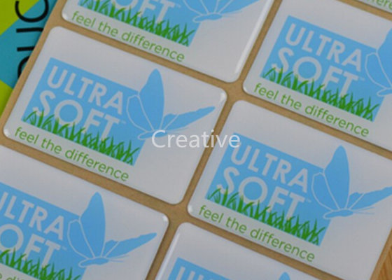 Strong Adhesive Waterpoof Domed Decals Rectangle For Carpet Logo