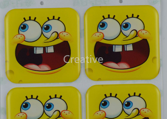 Custom Epoxy Stickers Rectangle Full Color Cartoon Resin Dome Stickers