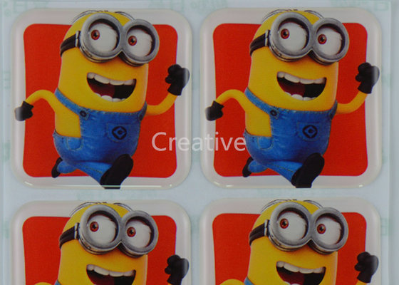 Custom Epoxy Stickers Rectangle Full Color Cartoon Resin Dome Stickers