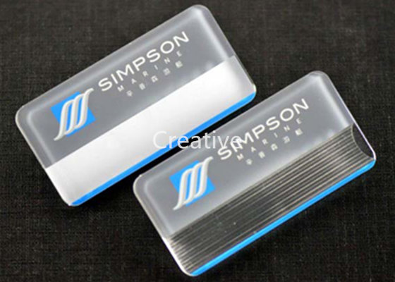 Reusable Plastic Name Badges Domed Resin Name Tags 74mm x 28mm CE/ROHS