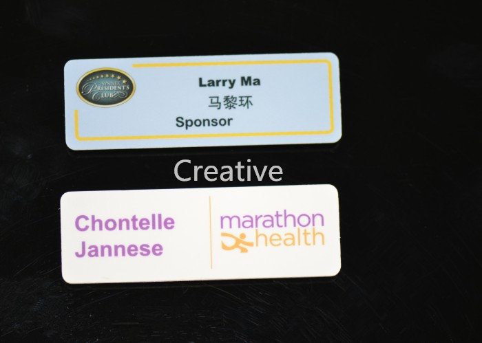Rectangle Pin Plastic Name Badges / Personallised Magnetic Name Tag