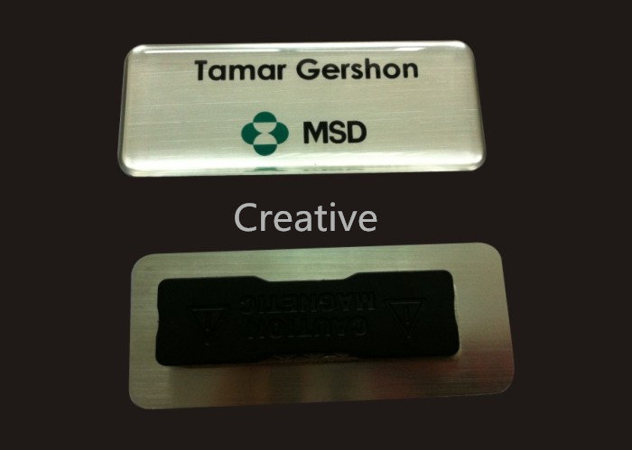 Different Name Rectangle 0.5 - 2mm Plastic Name Tags With Magnets Fastener
