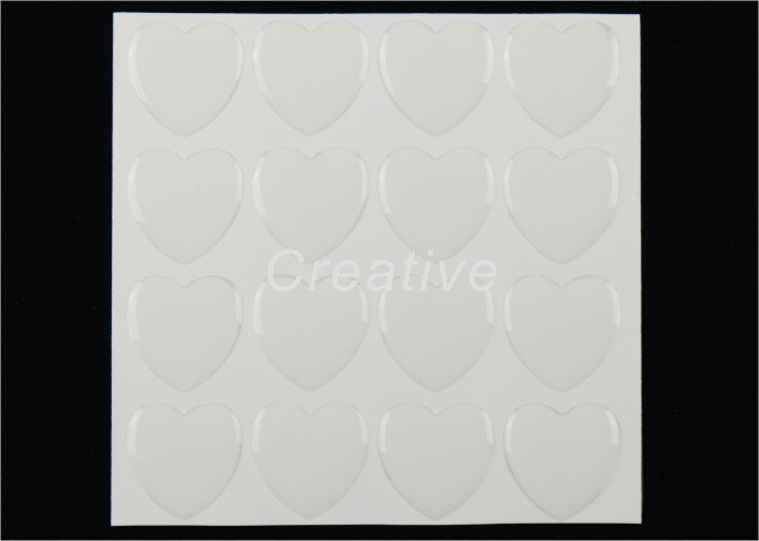 1 Inch Heart Jewelry Clear Epoxy Stickers Bronze Charms 3D Bubble Resin Stickers