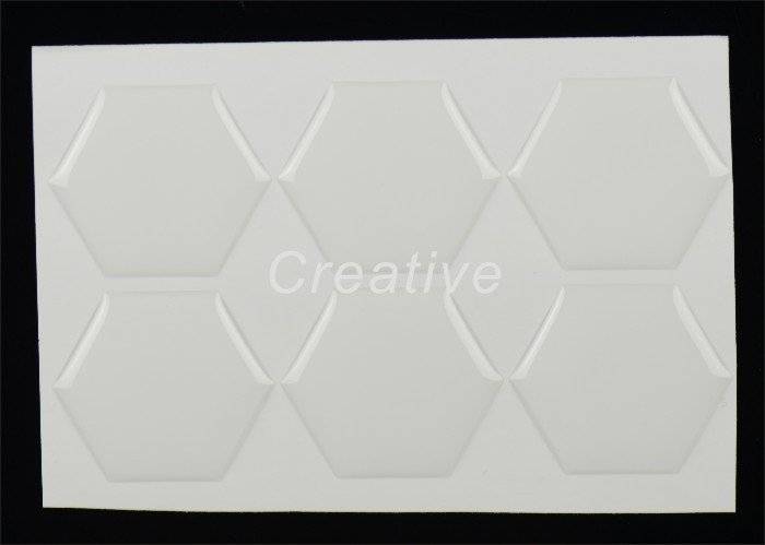 25.4mm Hexagon Shape Clear Epoxy Stickers Self Adhesive For Bubble Caps