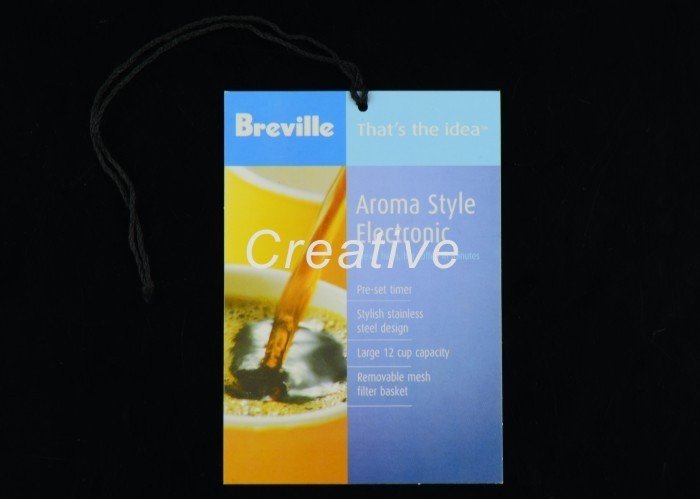 200Gsm Glossy Coated Paper Printed Plastic Tags , Custom Jewelry Hang Tags