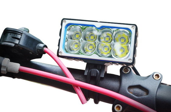 China Aluminium Alloy Front High Power LED Bike Light 8 CREE XM L2 - T6 Model supplier