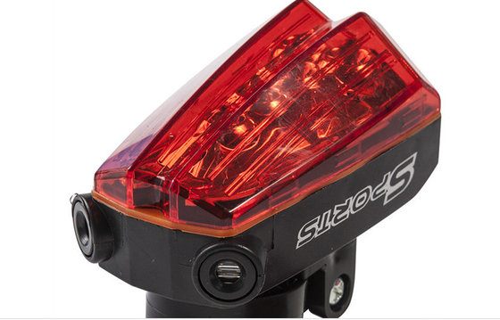 China 5 LED 2 Laser Battery Powered LED Bike Lights Portable Special Shape P14 - B Model supplier