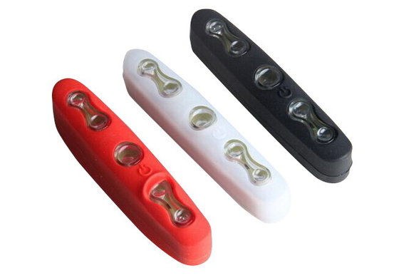 China Rear 3 * AAA Battery Powered LED Bike Lights 5 Super Bright White / Red Color supplier