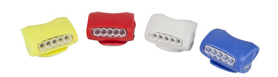 China Silicone Cycle Front Light , Wrap Around Bike Lights With 3 * AAA Battery supplier