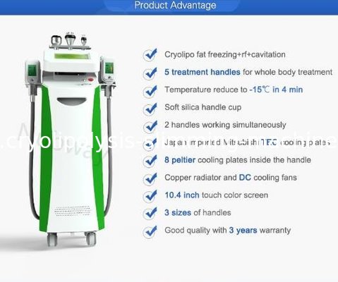 Cryolipolysis Slimming Machine with Cavitaion RF Cryo handles for fat freeze slimming
