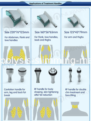 Criolipolisis Lipo Cryo Fat Freezing Machine 5 Handles with two handles work together with RF cavitation
