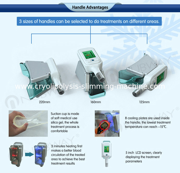 2 Handles work together Cryolipolysis Body Slimming Machine  with RF cavitatin for whole body slimming