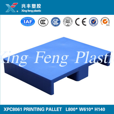High quality flat top design Injection molding three-foot pallet for printing industry