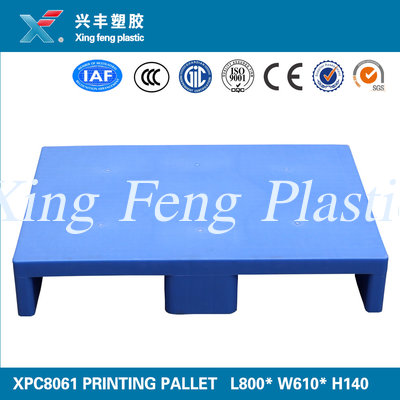 High quality flat top design Injection molding three-foot pallet for printing industry
