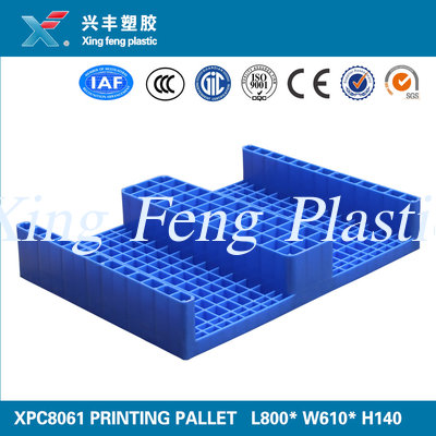 High quality flat top design Injection molding three-foot pallet for printing industry