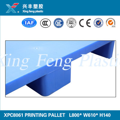 High quality flat top design Injection molding three-foot pallet for printing industry